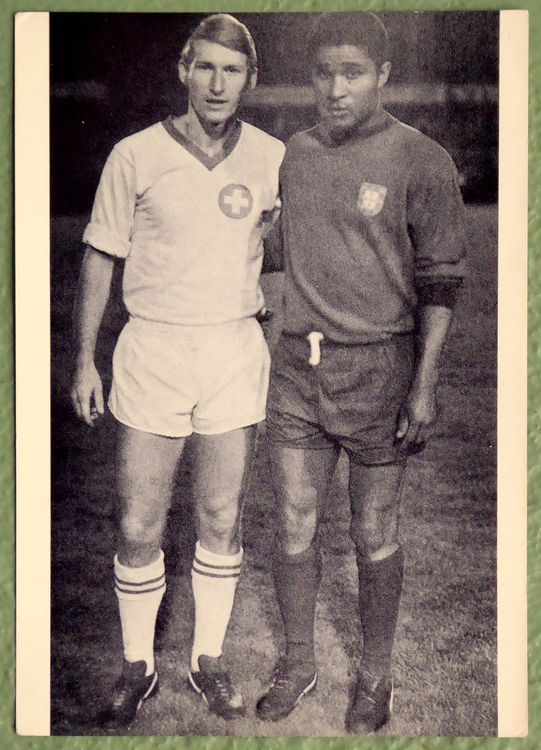 alte KARL ODERMATT EUSEBIO PUMA Karte - FC Basel - Benfica (Gebraucht ...