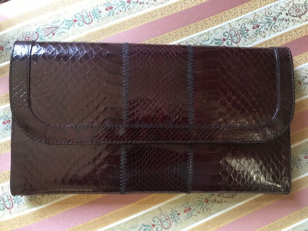 Vintage Clutch Tasche Schlangen Leder | Kaufen auf Ricardo