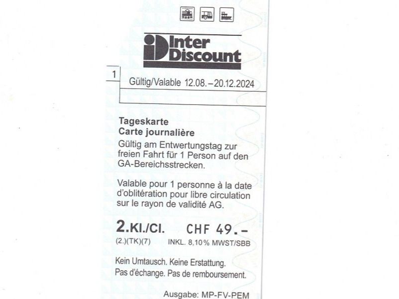 SBB Tageskarten von Coop/Interdiscount (Neu und originalverpackt) in ...