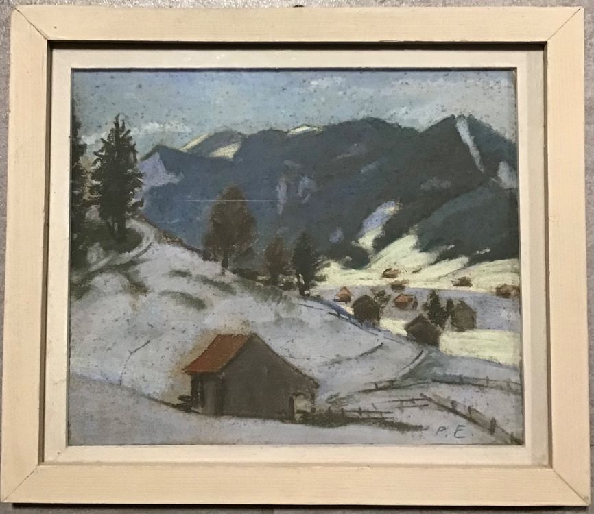 Winterlandschaft Pastell Gemälde Unleserlich Signiert (Gebraucht) in Root für CHF 5 – mit ...