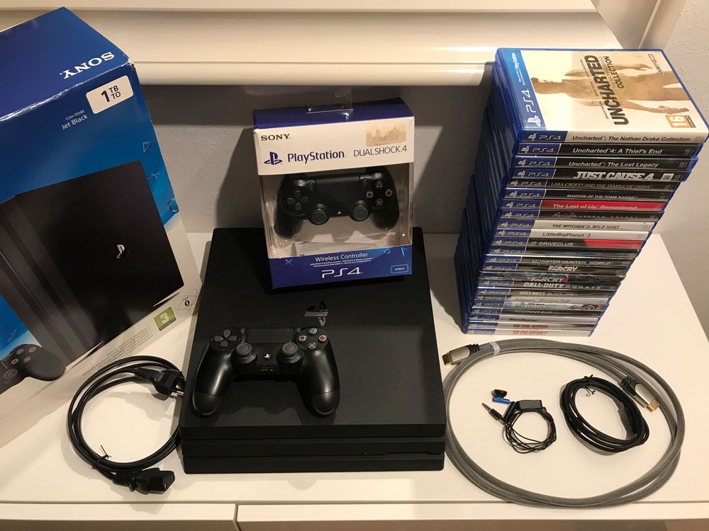 Sony Playstation 4 Pro + 2 Controller + 23 Spiele + Zubehör | Kaufen ...