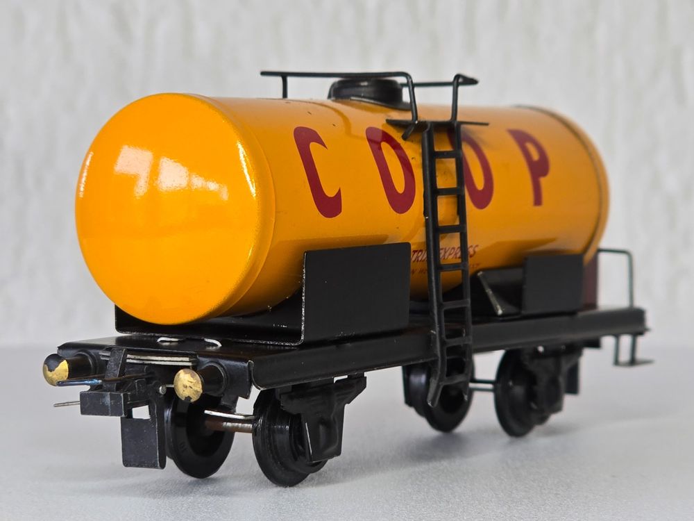 Trix Express, Zisternenwagen, COOP, gelb, Blech, alt (Gebraucht) in ...
