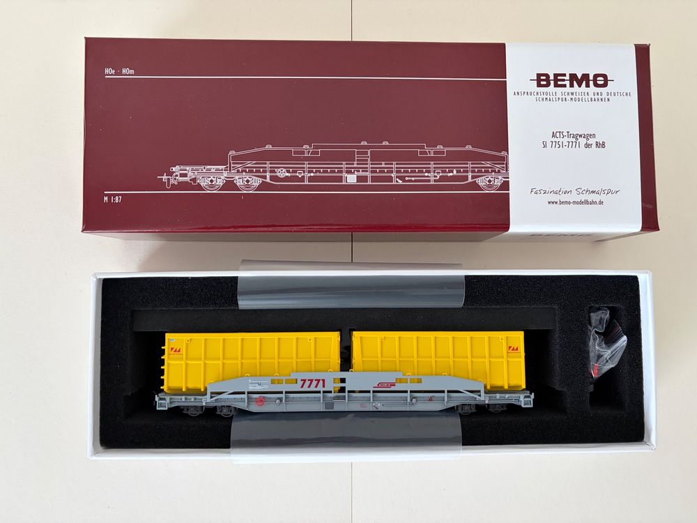 BEMO 2290 121 RhB Transportwagen ACTS Nr. Sl 7771 (Neu und ...