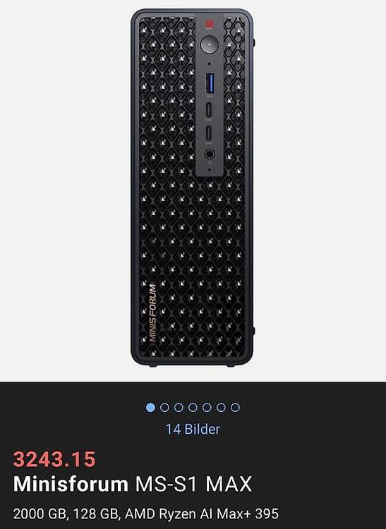 Minisforum MS-S1 MAX 128GB 2TB AMD Ryzen AI Max+ 395 (Gebraucht) in ...