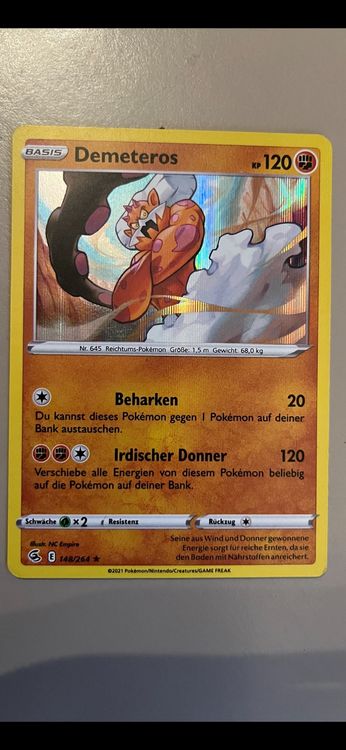 pokemon karte Demeteros Holo 148/264 Fusionsangriff DE (Gebraucht) in ...