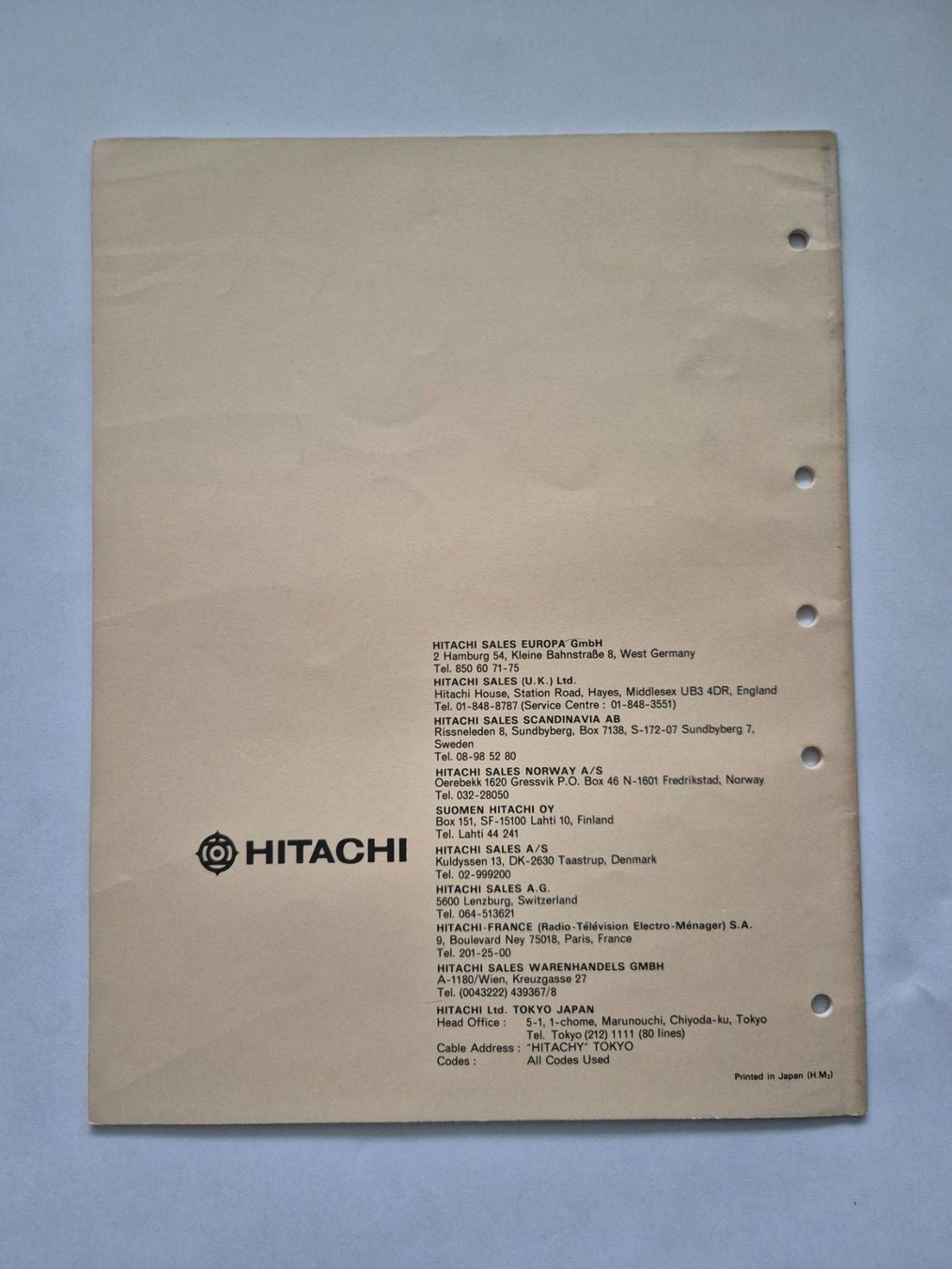 Hitachi VT-7000E, VT-TU70E, A-V70E Wartungsanleitung! (Gebraucht) in ...
