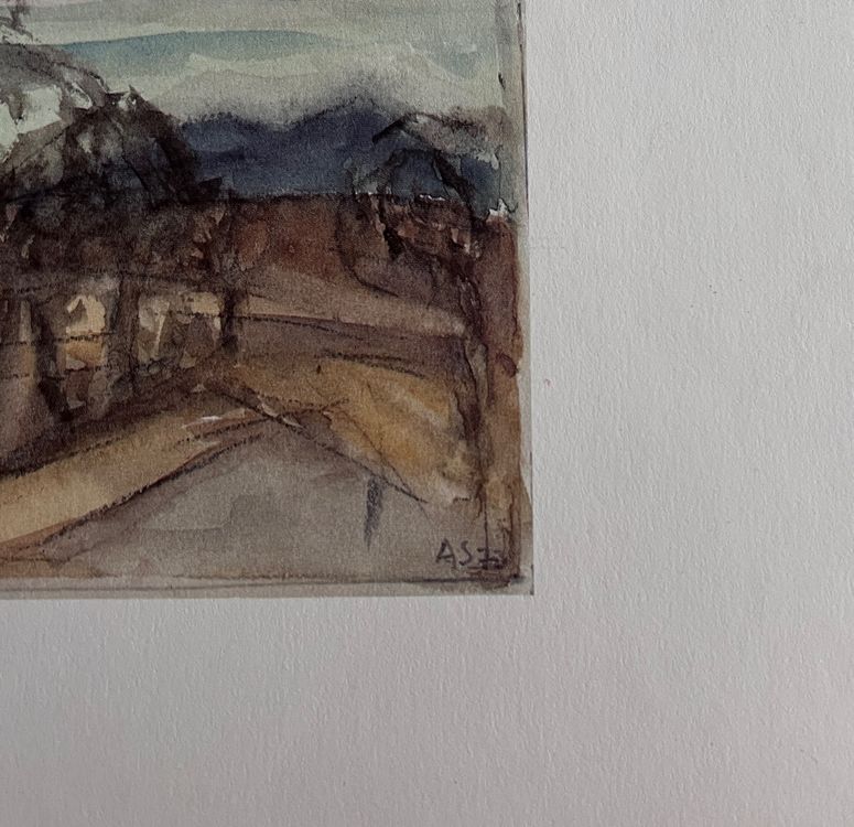Landschaft Aquarell Monogrammiert Datiert | Kaufen auf Ricardo