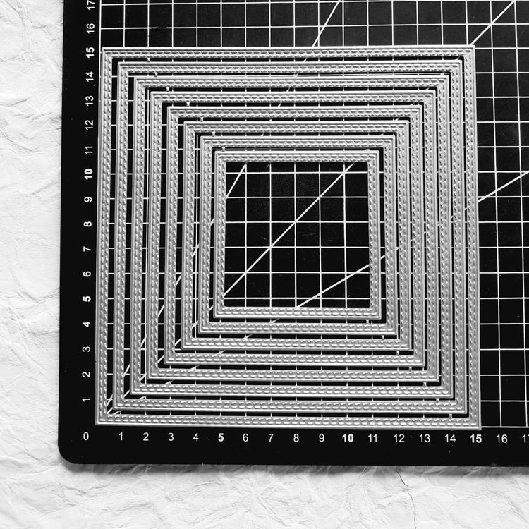 🐸 8 x STANZSCHABLONE QUADRAT FORM VIERECK doppelt gesteppt (Neu und ...