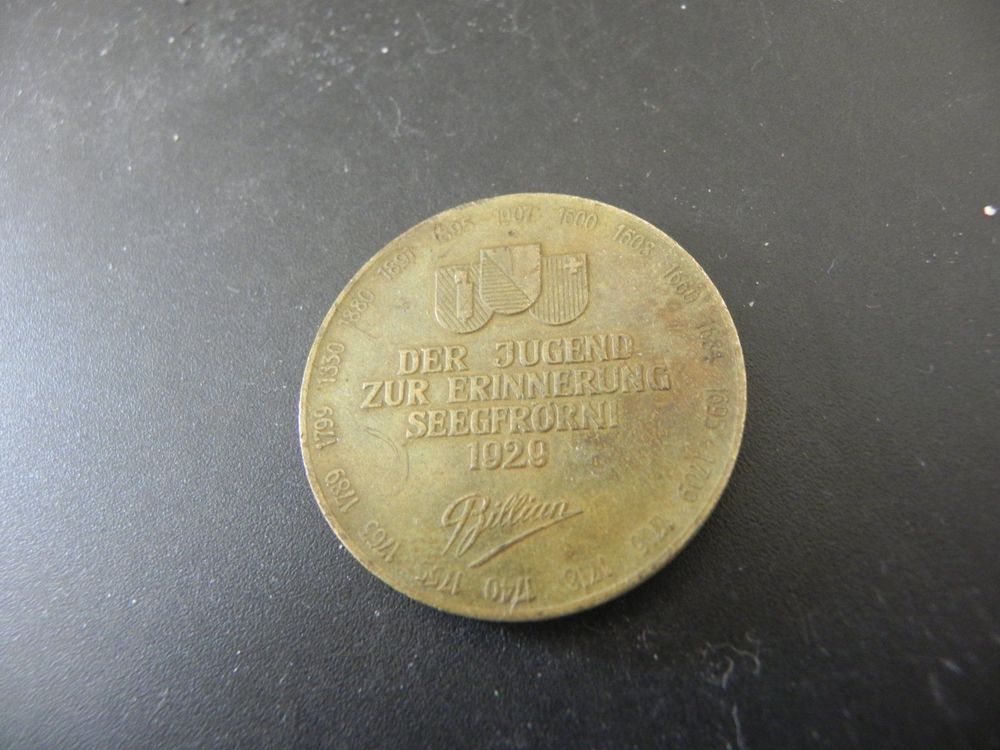 Medaille Zürichsee Der Jugend zur Erinnerung Seegfrörni 1929 | Kaufen ...