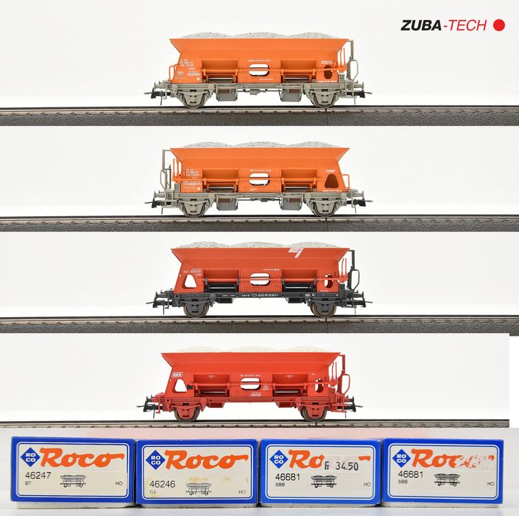 Roco 4x Schotterwagen der SBB/BT, H0 GS mit OVP (Gebraucht) in St. Gallen für CHF 70 – mit ...