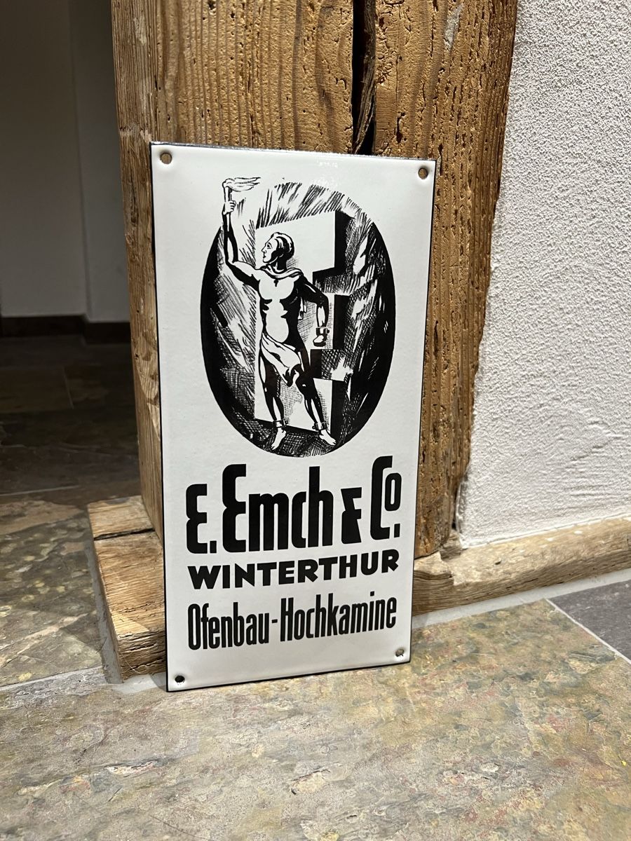 E. Emch & Co Winterthur Ofenbau Emailleschild Industrie Ofen (Gebraucht ...