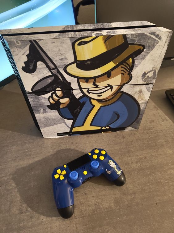 PS4 Konsole Fallout Design Skin + Controller Hidrodip Design (Gebraucht ...