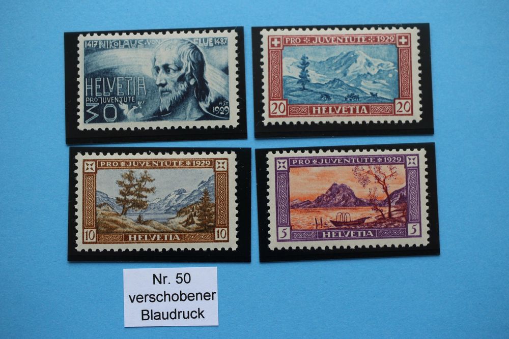 PJ 1929 – Satz + ABART - postfrisch ** - Zumstein CHF 7.20 (Neu (gemäss ...