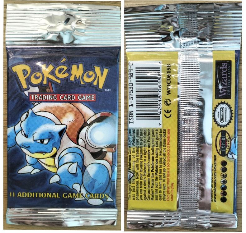 Pokémon base set booster pack - long crimp - Blastoise art (Neu und ...