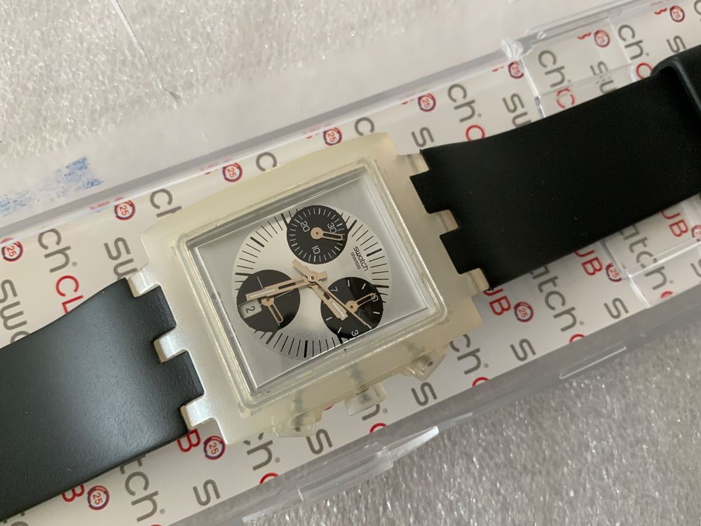 Swatch Square Chrono WHITESUNDAY ★ ungetragen ★ VINTAGE (Neu (gemäss ...