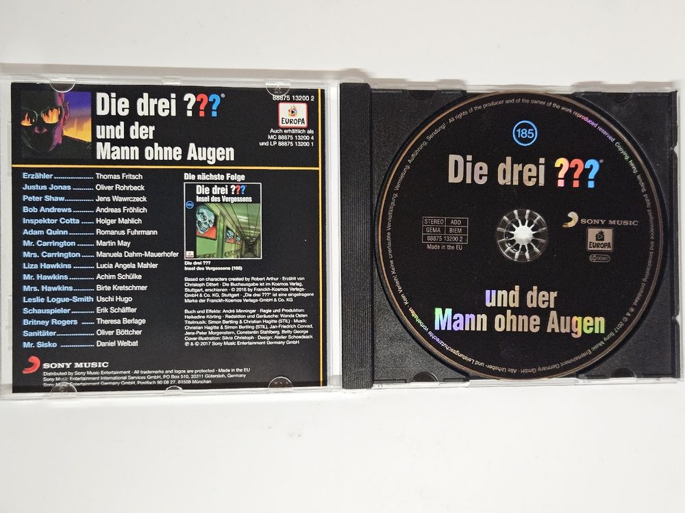Die drei Fragezeichen und der Mann ohne Augen (CD 185) (Gebraucht) in ...