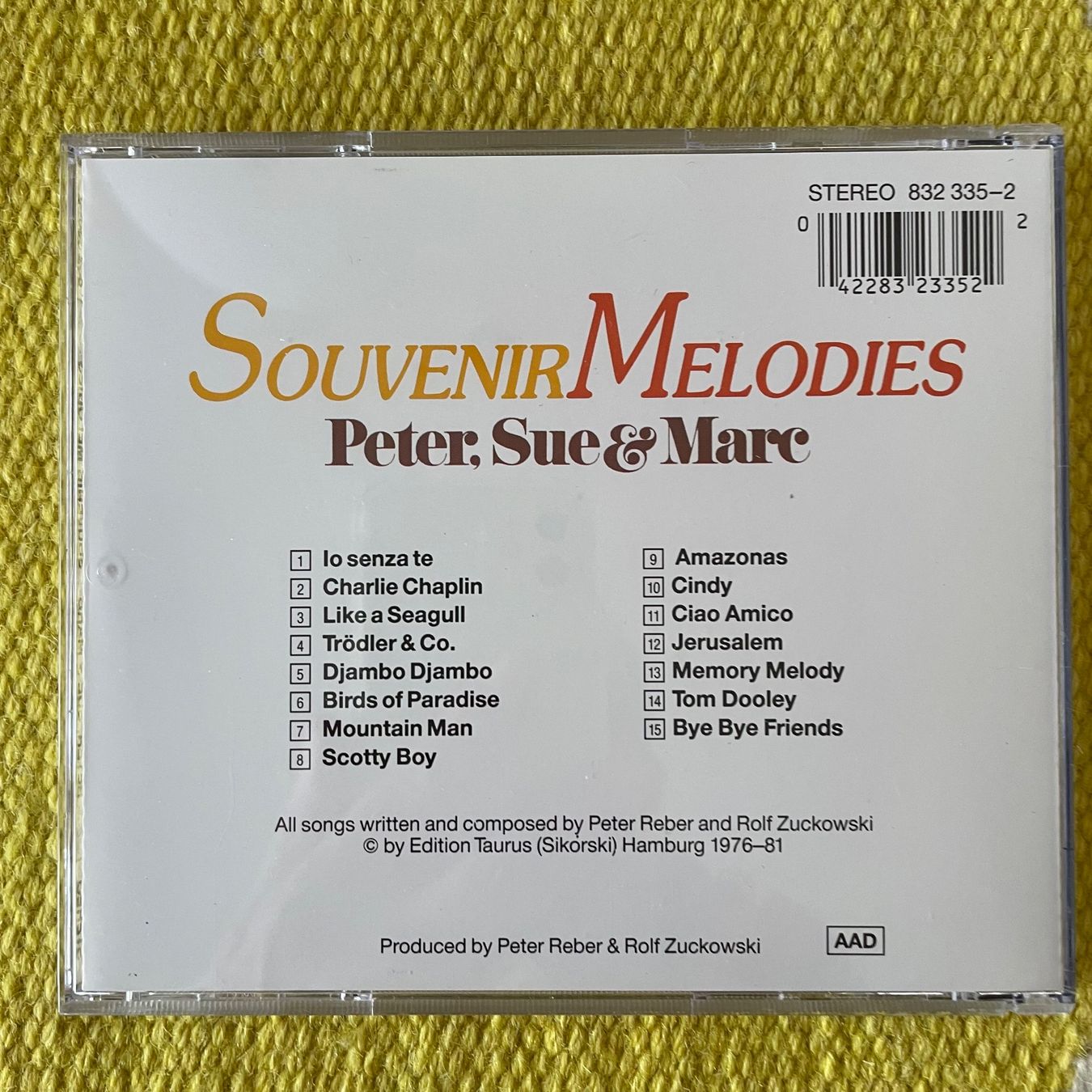 PETER SUE&MARC PETER REBER-SOUVENIER MELODIES/BEST OF (Gebraucht) in ...