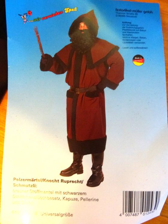 Schmutzli Kleid ( zum Samichlaus ) mit Bart + Perücke XL (Neu (gemäss ...