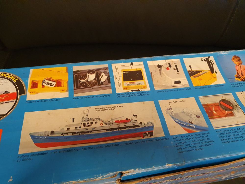 Seltenheit CARRERA MODELLTECHNIK R/C POLIZEIBOOT HELGOLAND (Gebraucht ...
