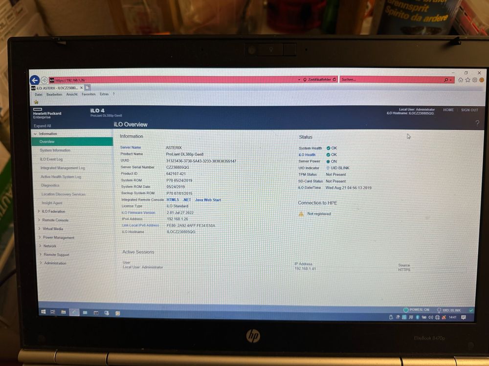 HP Proliant Server DL380p G8 2x 2.7GHz E5-2680, 128GB RAM (Gebraucht ...