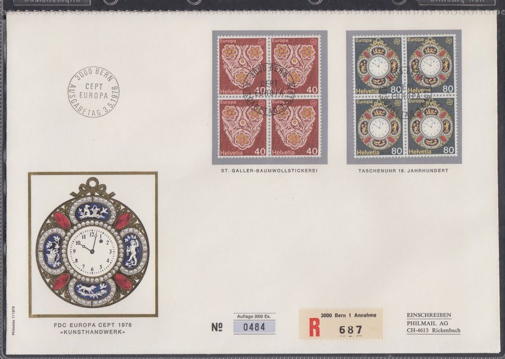 FDC: Europamarken Vierblöcke 1976 | Kaufen auf Ricardo