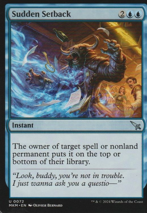 TCG Magic The Gathering MTG UK MKM 072 V2 Sudden Setback Dar (Gebraucht ...