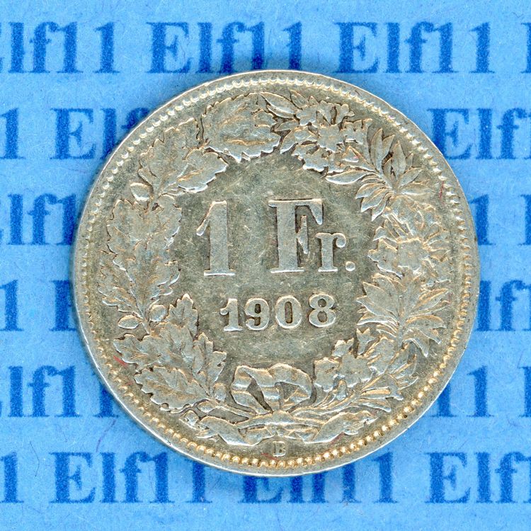 CHF___1.00 1908 -vz 1 Franken (Gebraucht) in Widnau für CHF 15 – mit Lieferung auf Ricardo kaufen
