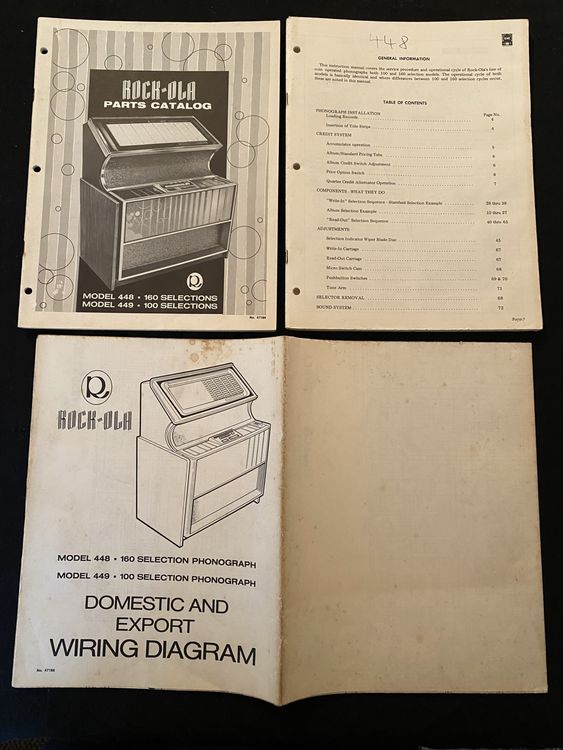 Rock-Ola Model 448/449 Manual / Part Katalog und Schaltplan (Gebraucht ...