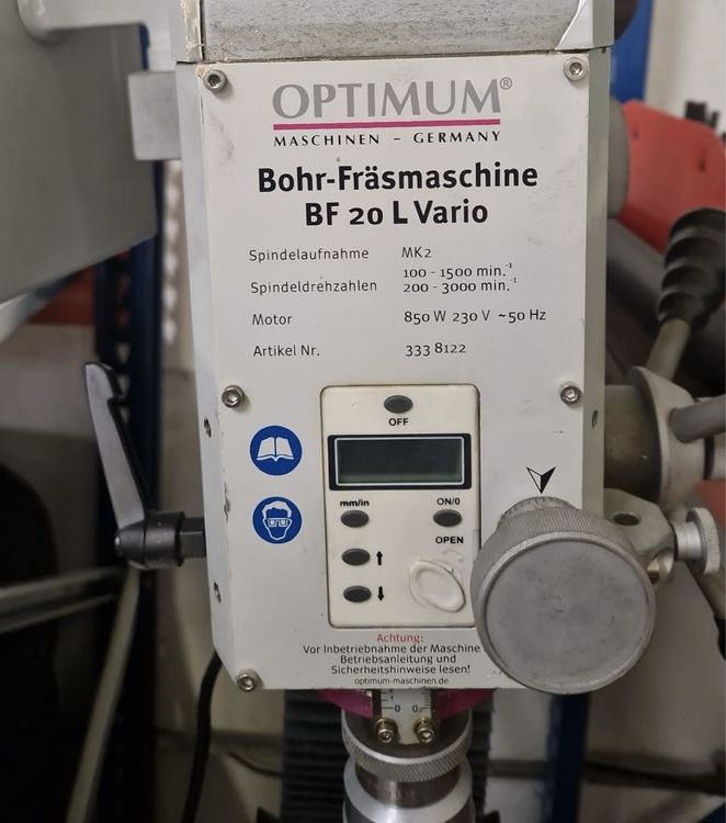 Fräsmaschine Optimum BF20 L Vario (Gebraucht) in Allschwil für CHF 1010 ...