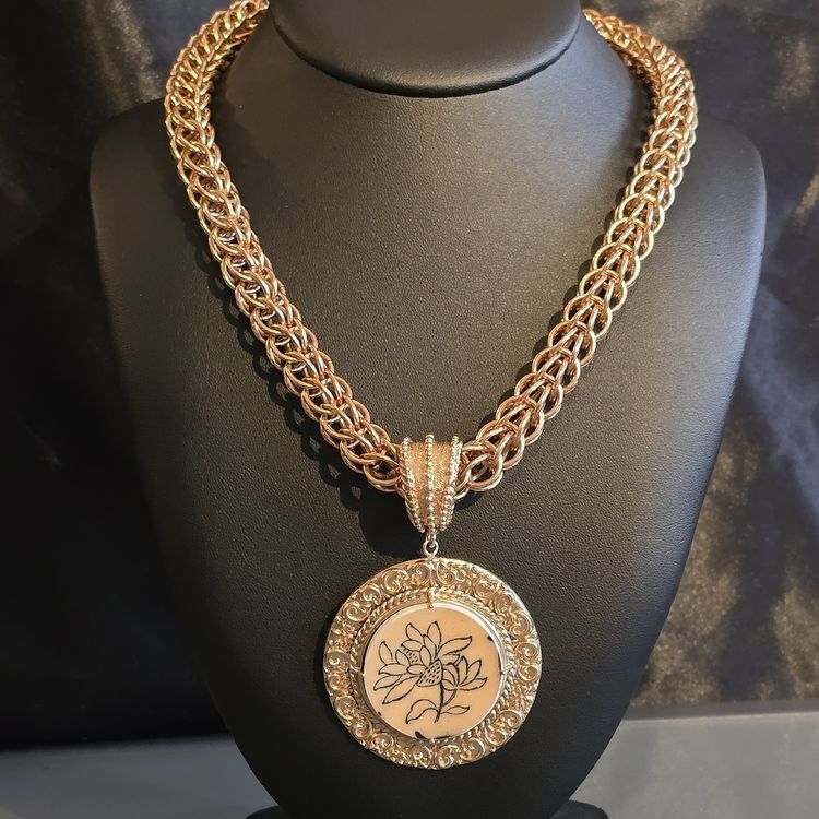 Collier PATRIZIA DALIANA vintage - doré/rouge. 47cm. Élégant (Neuf ...