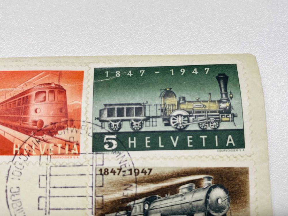 1947 FDC Eisenbahn Satz 100 Jahre Schweizer Eisenbahnen (Gebraucht) in Müswangen für CHF 4 – mit ...