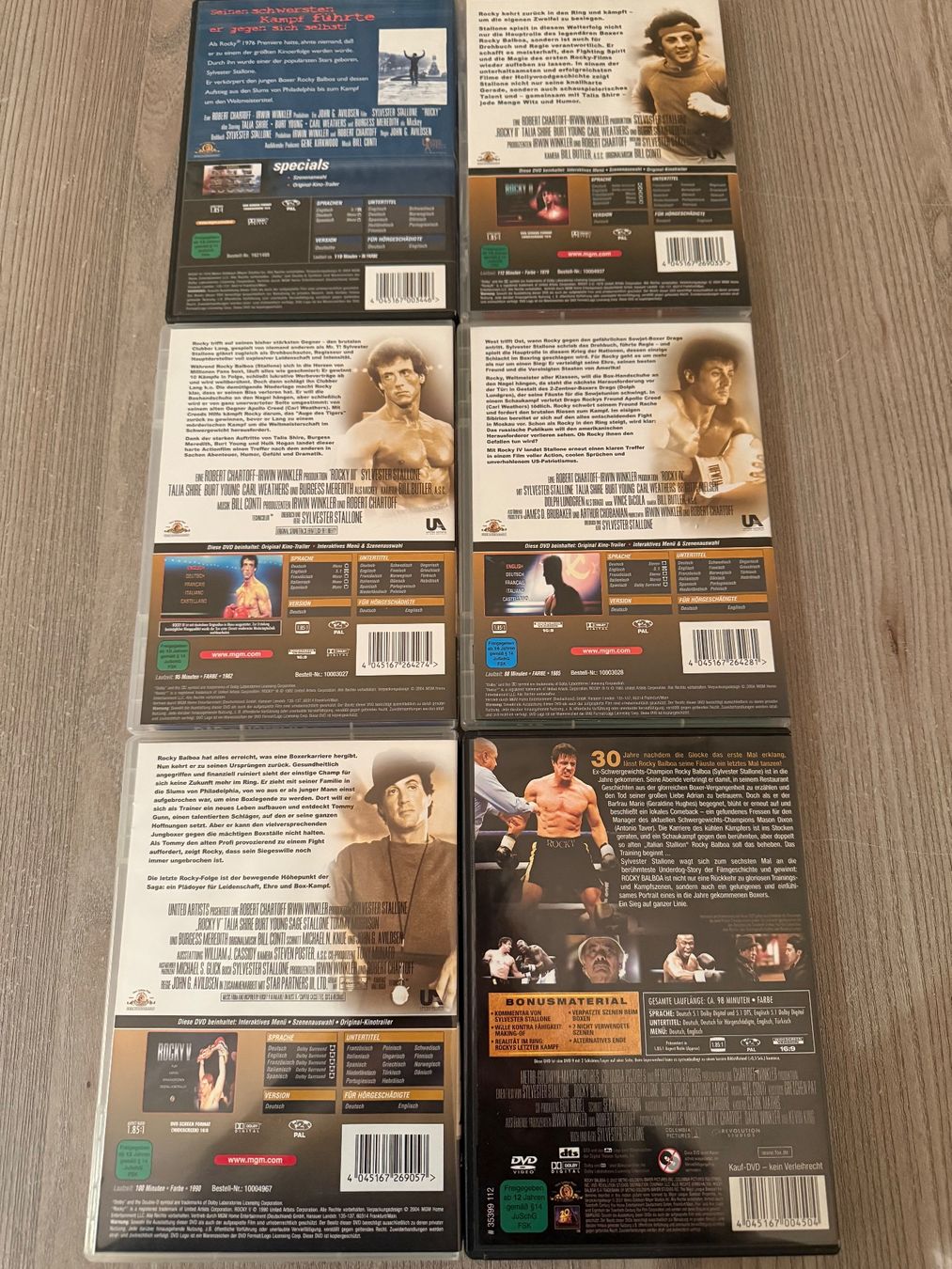 Rocky DVD-Box – Teil 1-6 – Sylvester Stallone Collection (Gebraucht) in ...