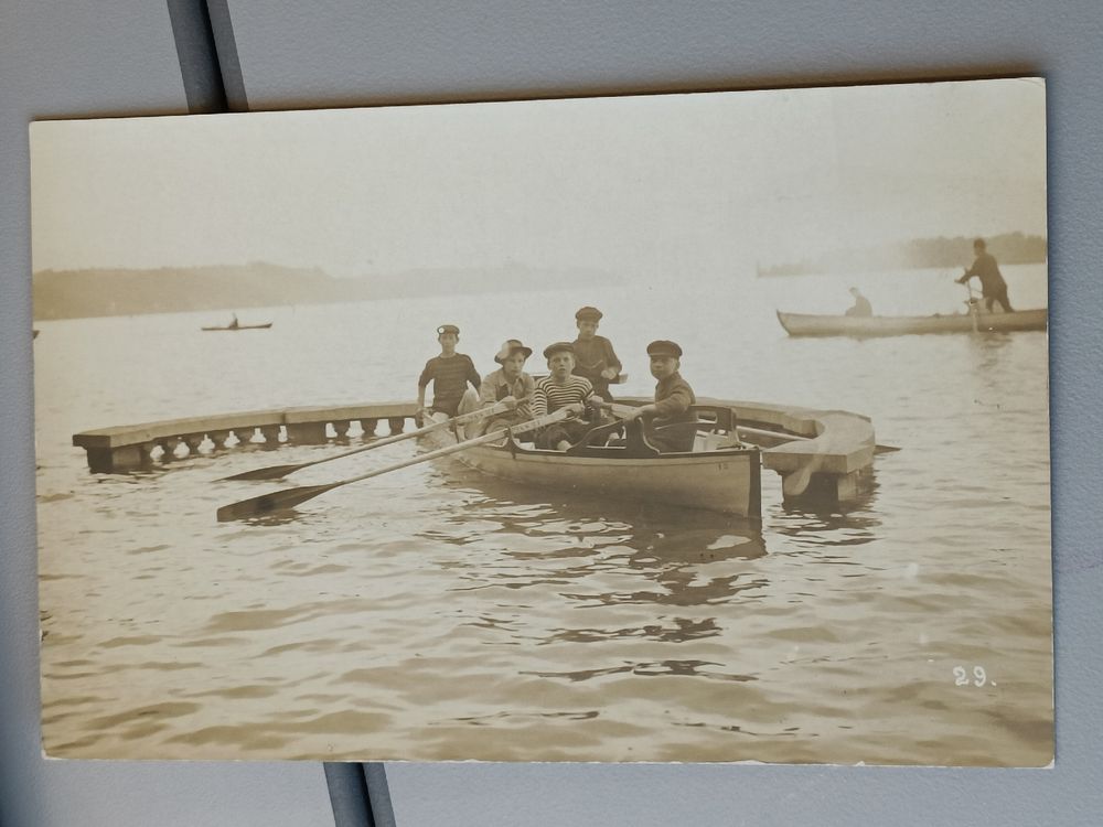 Echt Photo Karte / auf dem Zürichsee mit Ruderboot ca. 1905 (Gebraucht ...