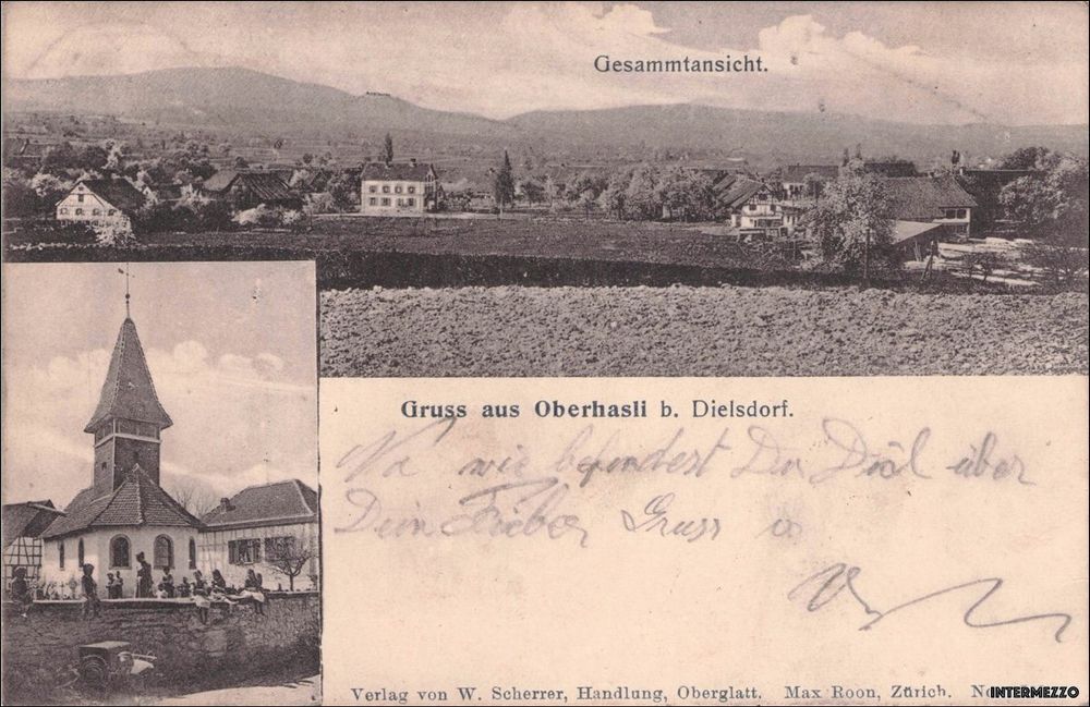 Oberhasli ZH // 1906 Dorf Kirche Oberhasli bei Dielsdorf | Kaufen auf Ricardo