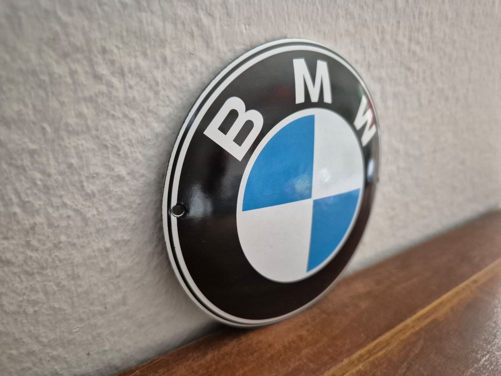 Emailschild BMW Auto Werkstatt Service Logo Emaille Schild (Neu (gemäss ...