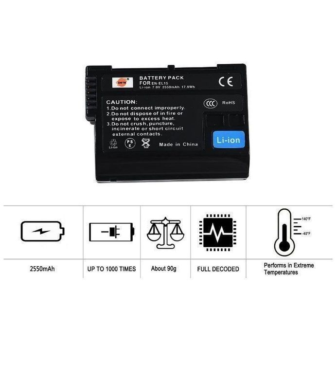 Akku für Nikon EN-EL 15C 2550mAh (Neu und originalverpackt) in ...