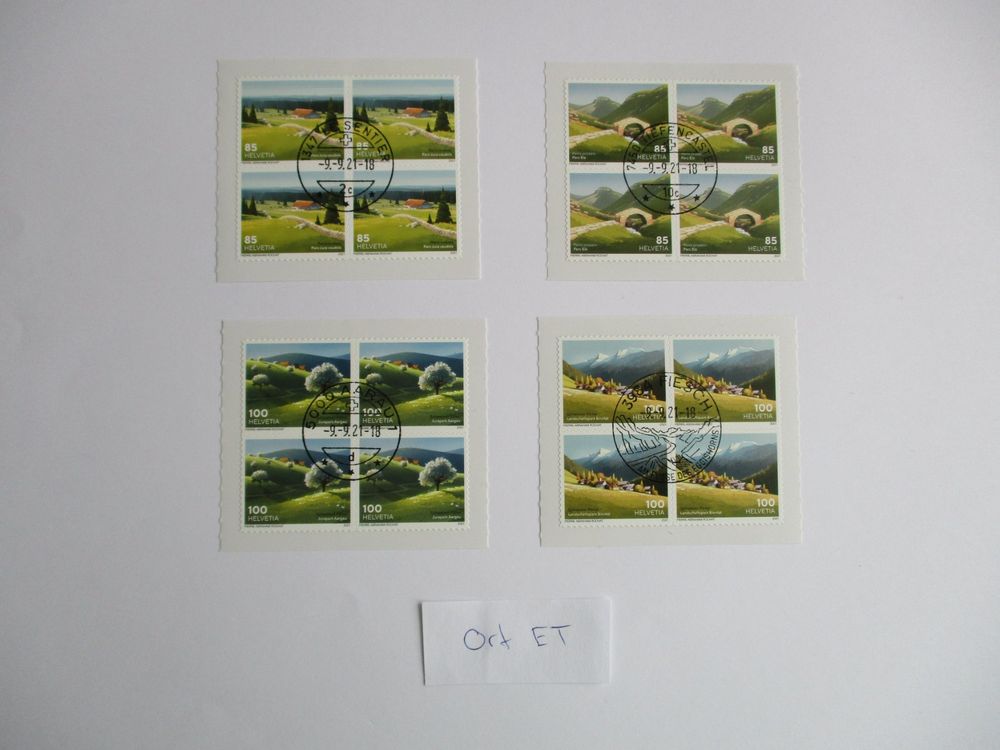 Viererblocks mit Ort Ersttagsstempel Naturparks | Kaufen auf Ricardo