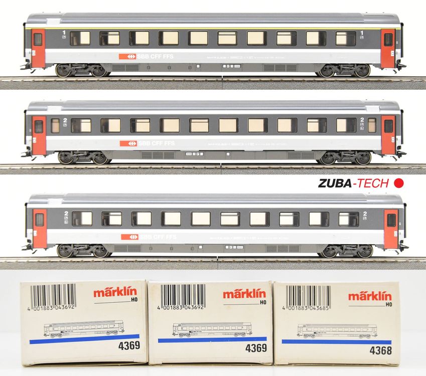 Märklin 3x Eurocity-Personenwagen SBB H0 WS mit OVP (Gebraucht) in St ...