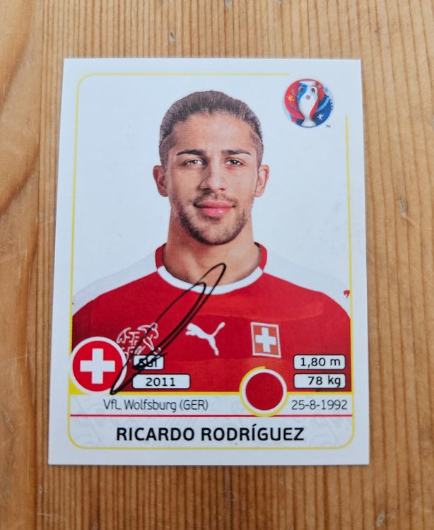 Panini Ricardo Rodríguez mit Unterschrift EURO 2016 Schweiz | Kaufen ...