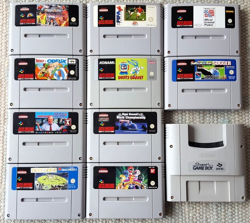 10 Super Nintendo (SNES) Games + Super Game Boy Modul | Acheter sur Ricardo