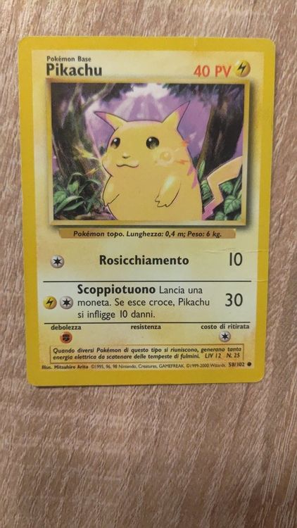Pikachu, BASE SET, 058/102, 1998, ITA, PLAYED | Kaufen auf Ricardo