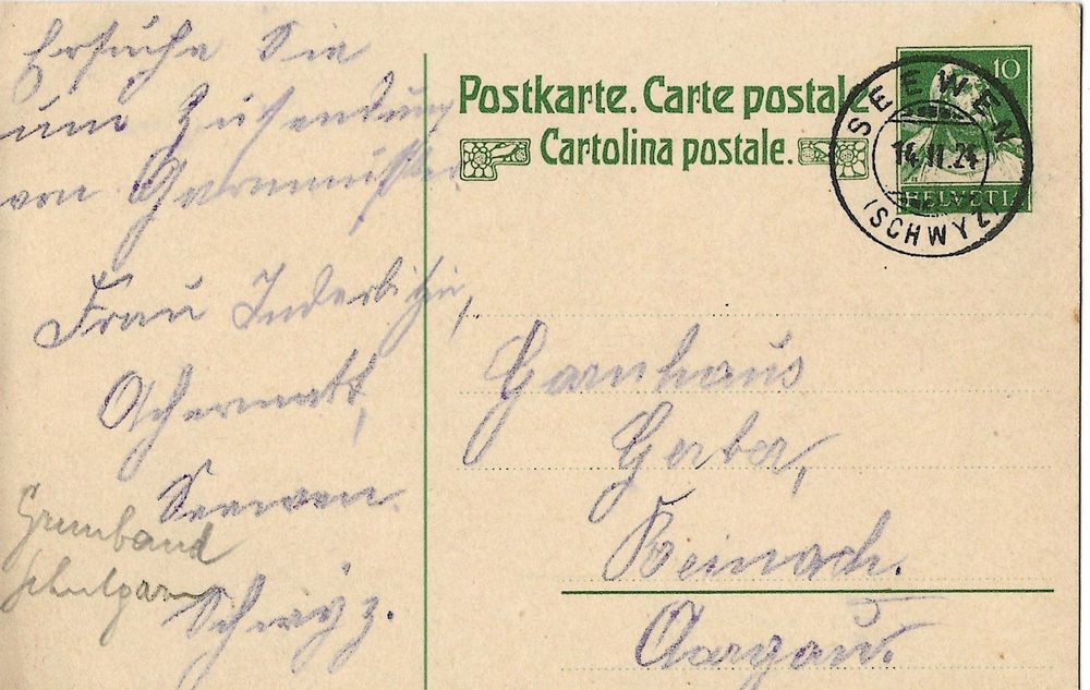 Vollstempel, Seewen SZ, 1924 | Kaufen auf Ricardo