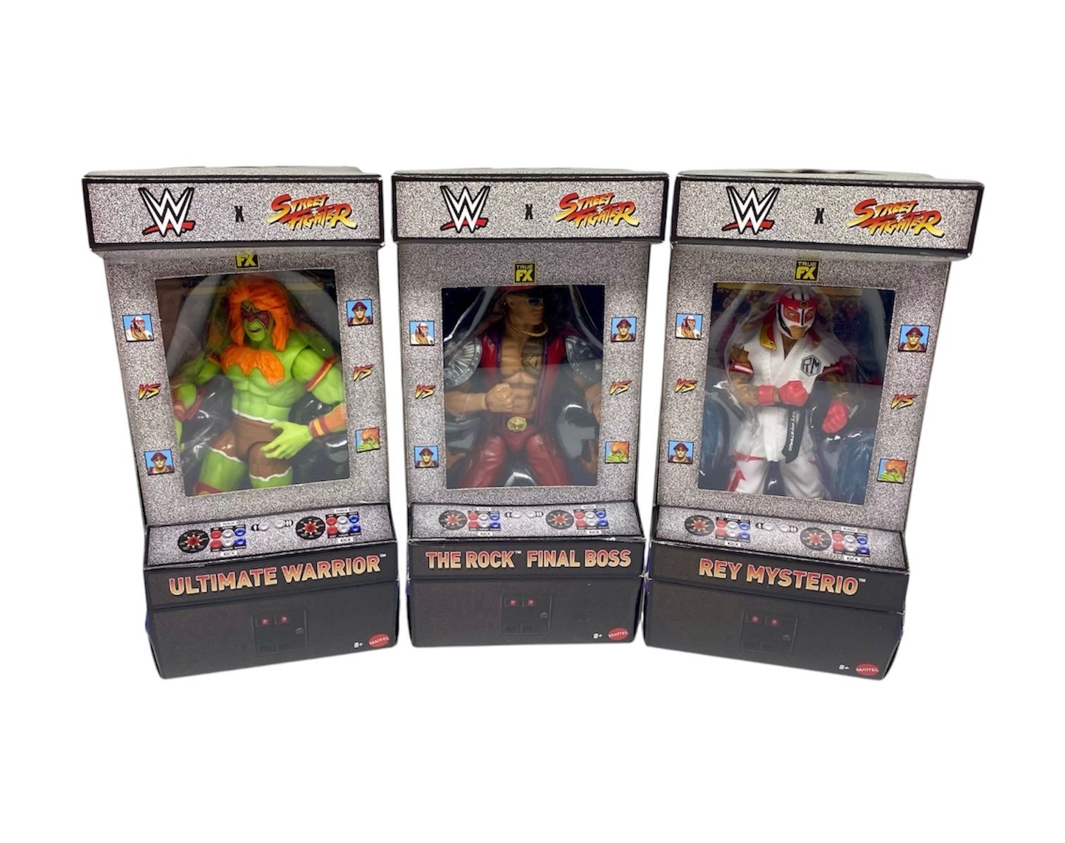 WWE x Street Fighter Rey Mysterio The Rock Ultimate Warrior (Neu und ...