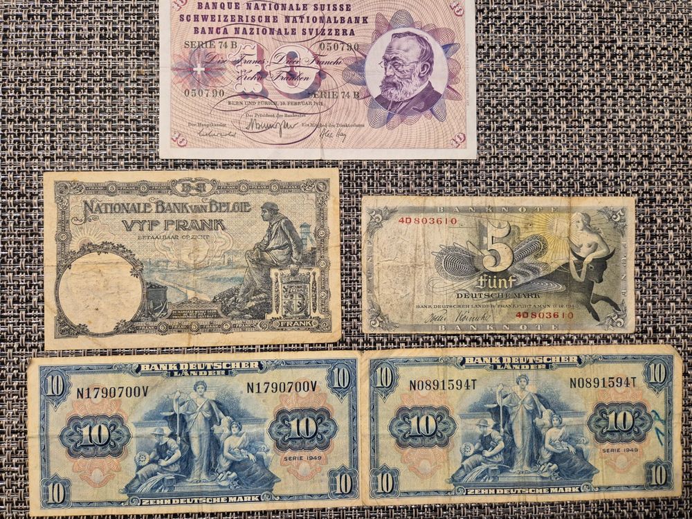 Banknoten Sammlung Numismatik Schweiz Deutschland Belgien (Gebraucht ...