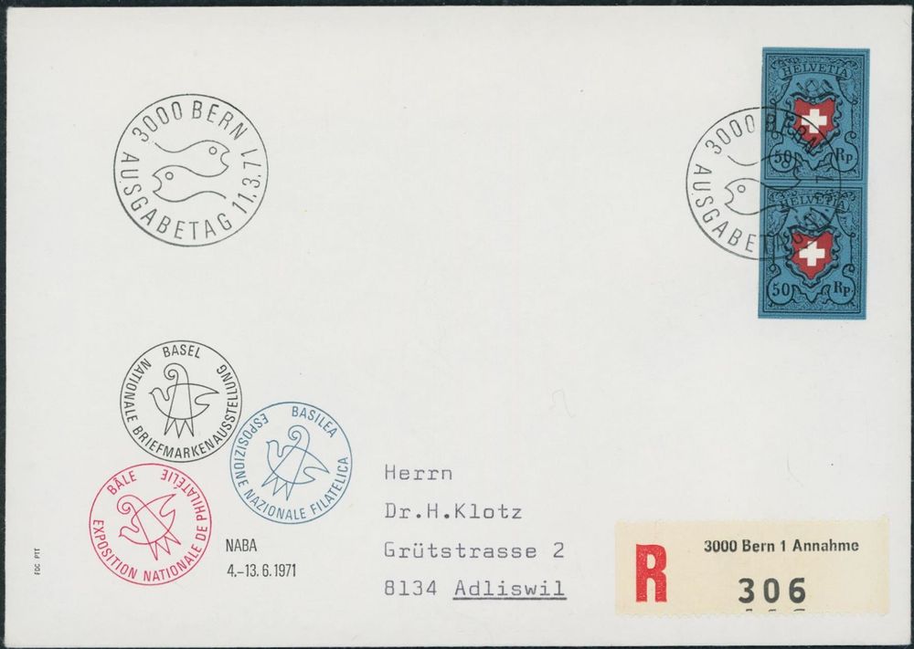 1971 - Naba - Blockausschnitte - FDC U1 (Gebraucht) in Schindellegi für CHF 600 – mit Lieferung ...