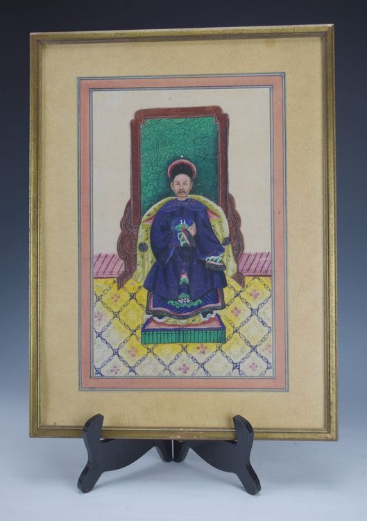 Antike Chinesische Pith Paintings Gemälde Mandarin seated | Kaufen auf ...