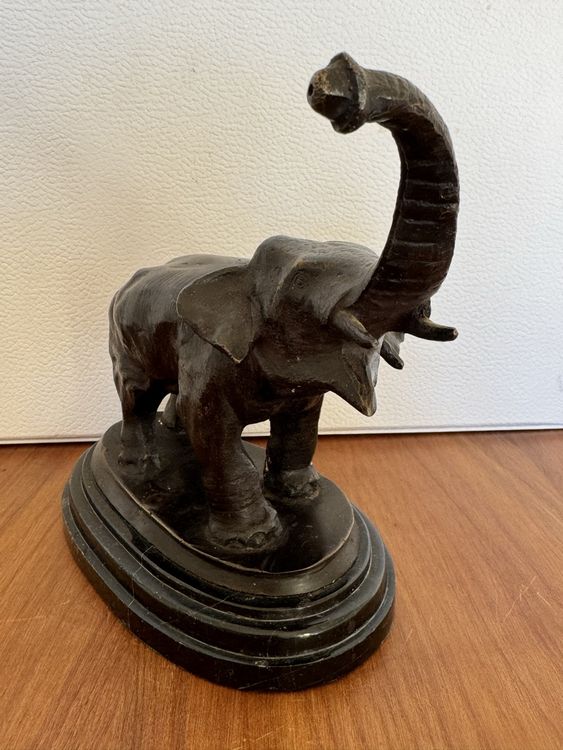 Antike Elefanten-Figur aus Bronze 🐘 Marmorsockel 3 Kg 25x20 (Gebraucht ...