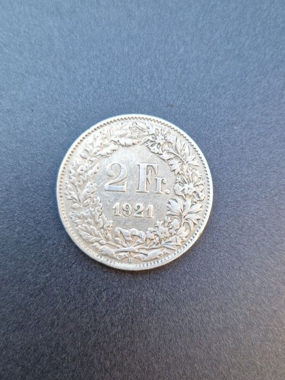 2.- Franken Münze Silber Jg 1921 (Gebraucht) in Kreuzlingen für CHF 5.5 – mit Lieferung auf ...