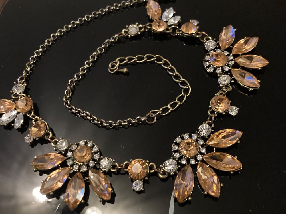 Collier bronze strass beige et blanc tendance chic boho | Kaufen auf Ricardo