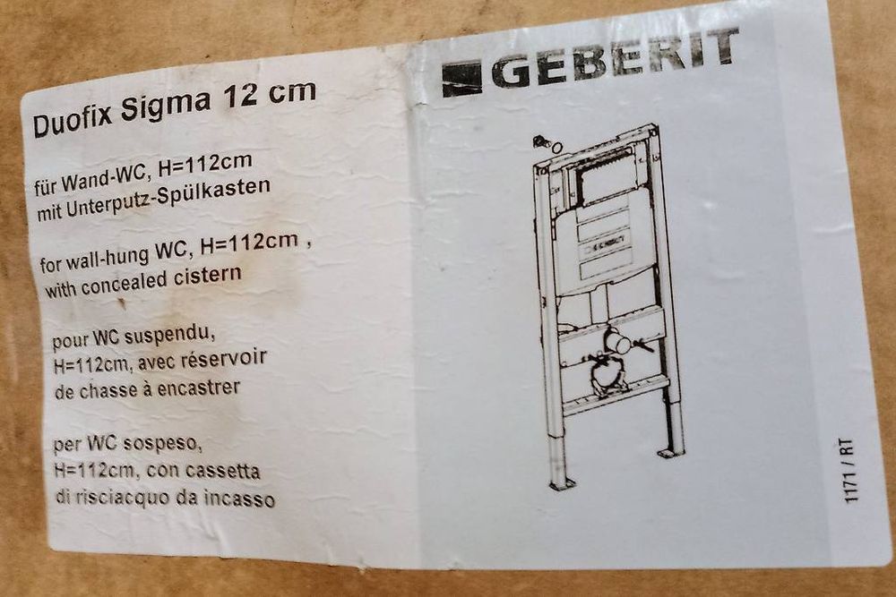 Geberit Duofix Sigma 12 montage WC suspendu (D'occasion) à Bieudron ...